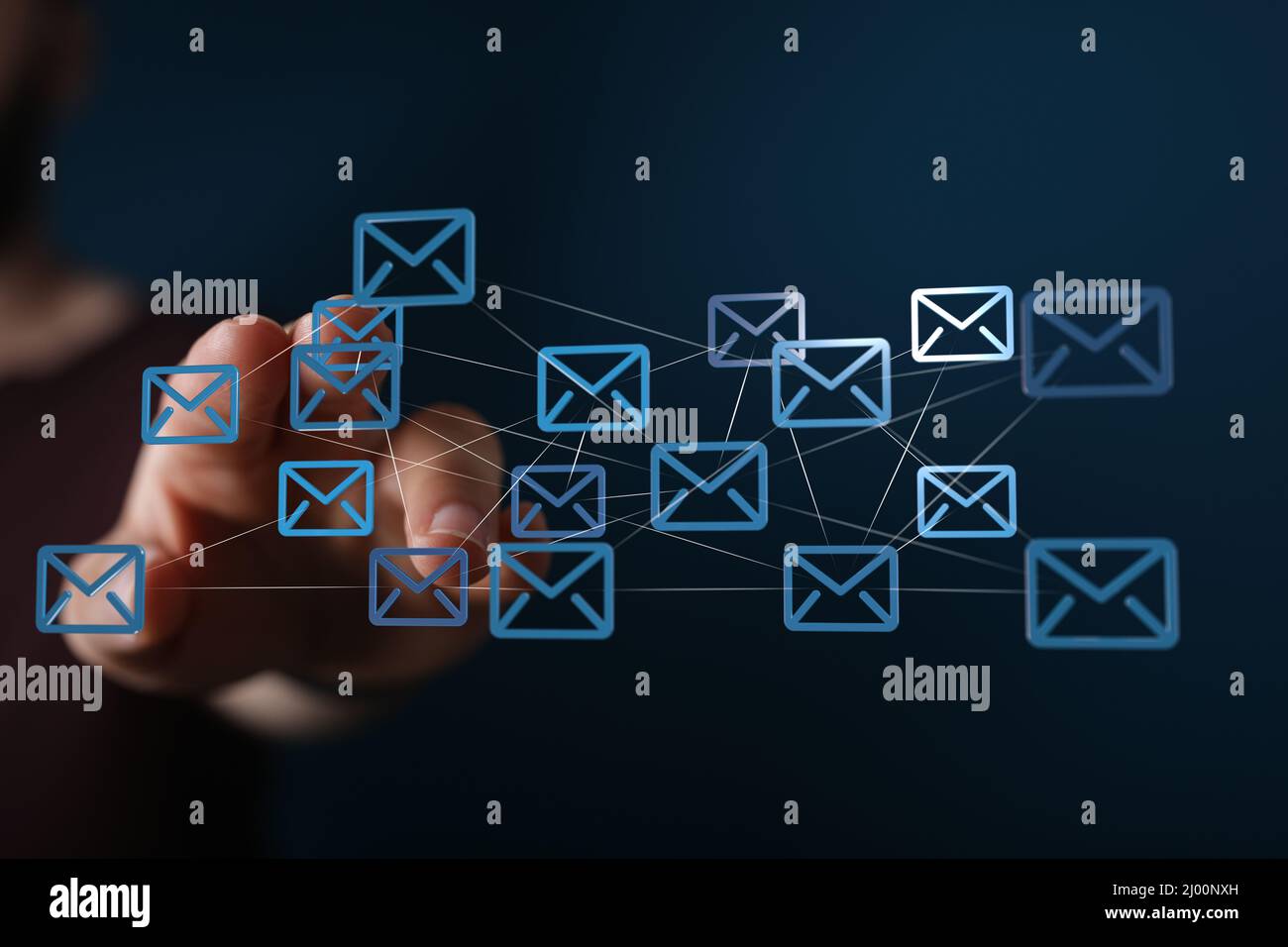 3d illustration of flying email icons Stock Photo - Alamy