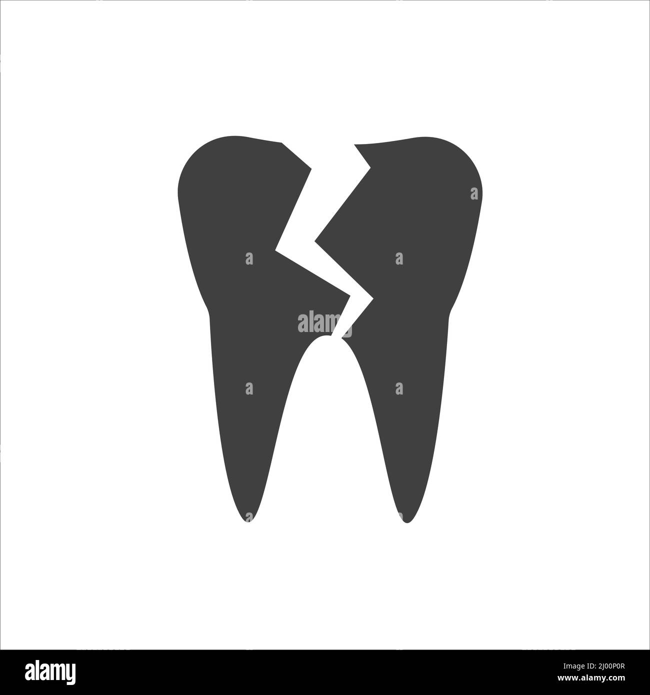 chipped tooth icon on white background broken tooth Stock Vector Image ...