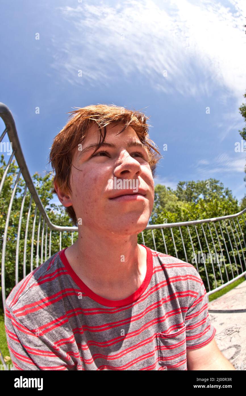 young boy sweating and exhausted from sports Stock Photo - Alamy