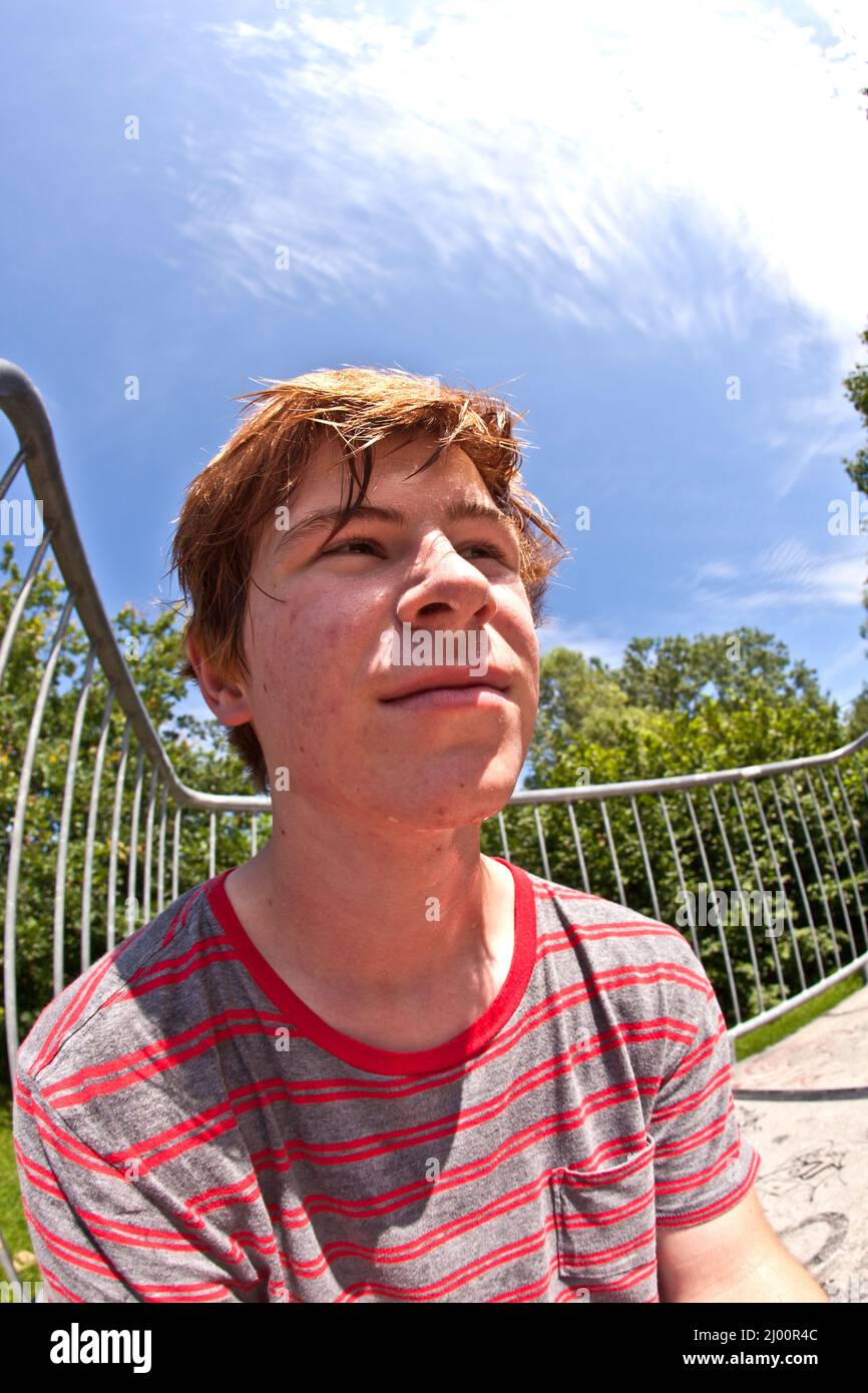 young boy sweating and exhausted from sports Stock Photo - Alamy