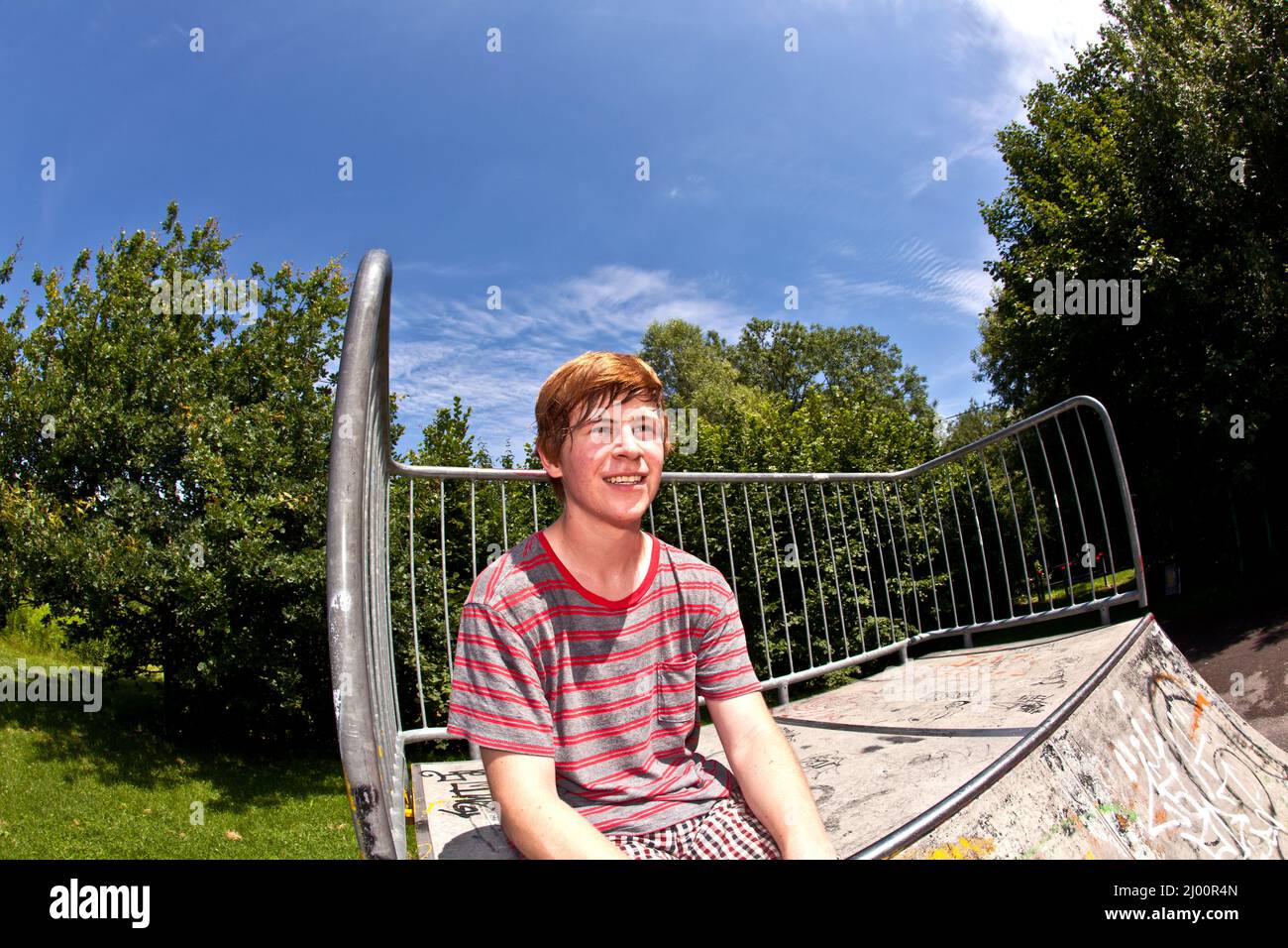 young boy sweating and exhausted from sports Stock Photo - Alamy