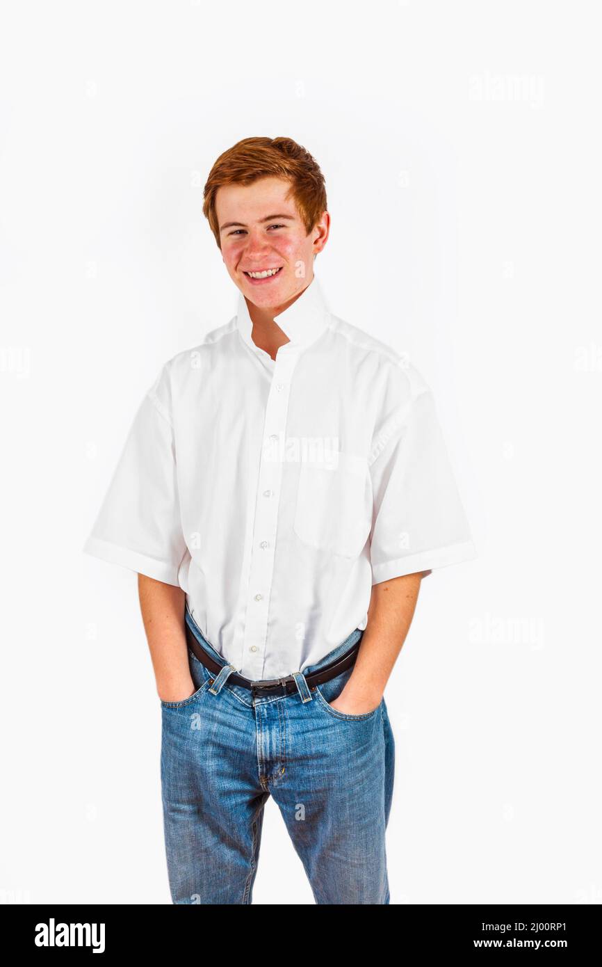 Teenager boy posing Cut Out Stock Images & Pictures - Alamy