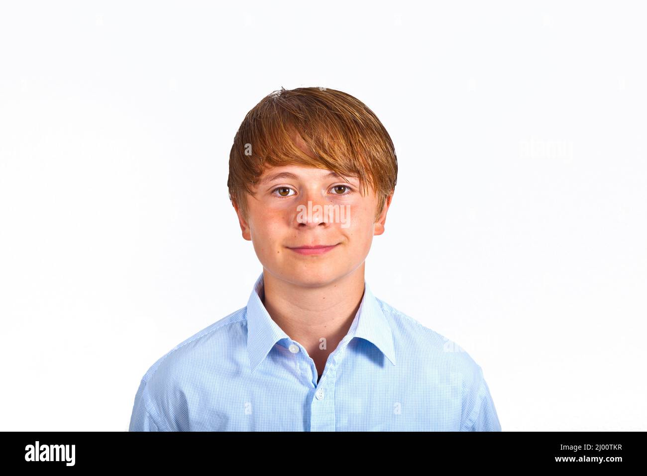 cute young happy boy in studio Stock Photo - Alamy