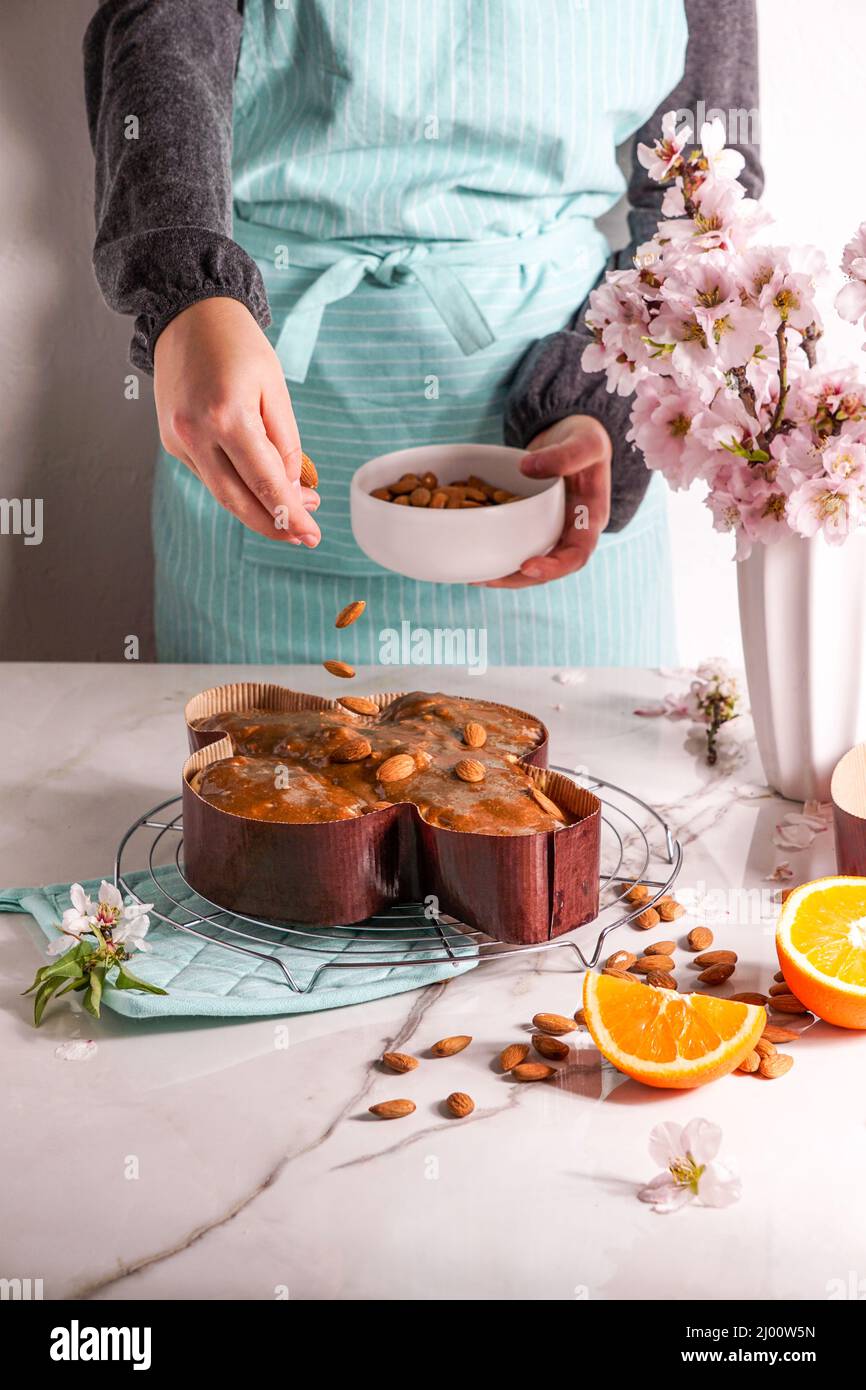 Decorating homemade easter panettone hi-res stock photography and ...