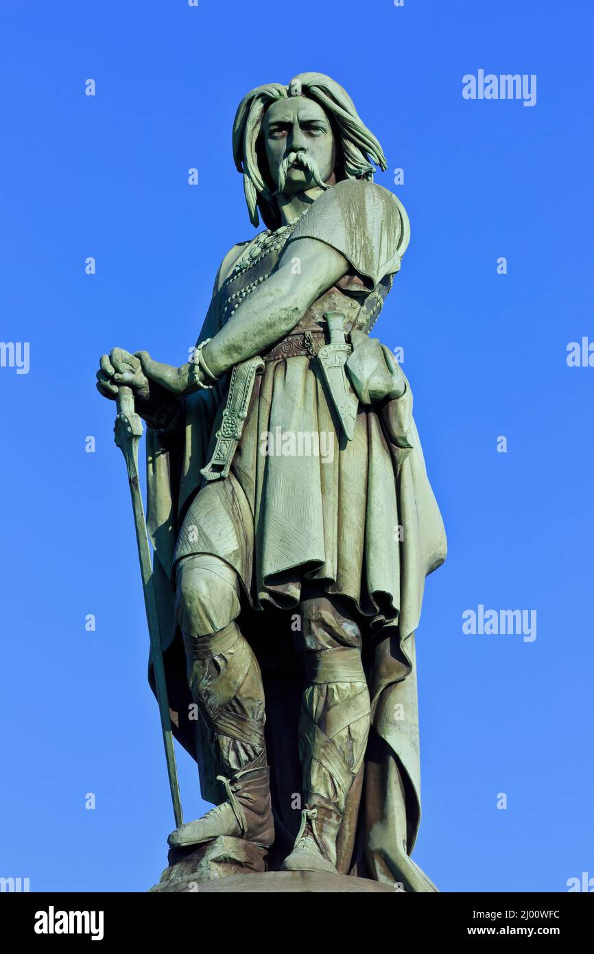 Monument to Vercingetorix, chieftain of the Gallic tribe of the Arverni ...