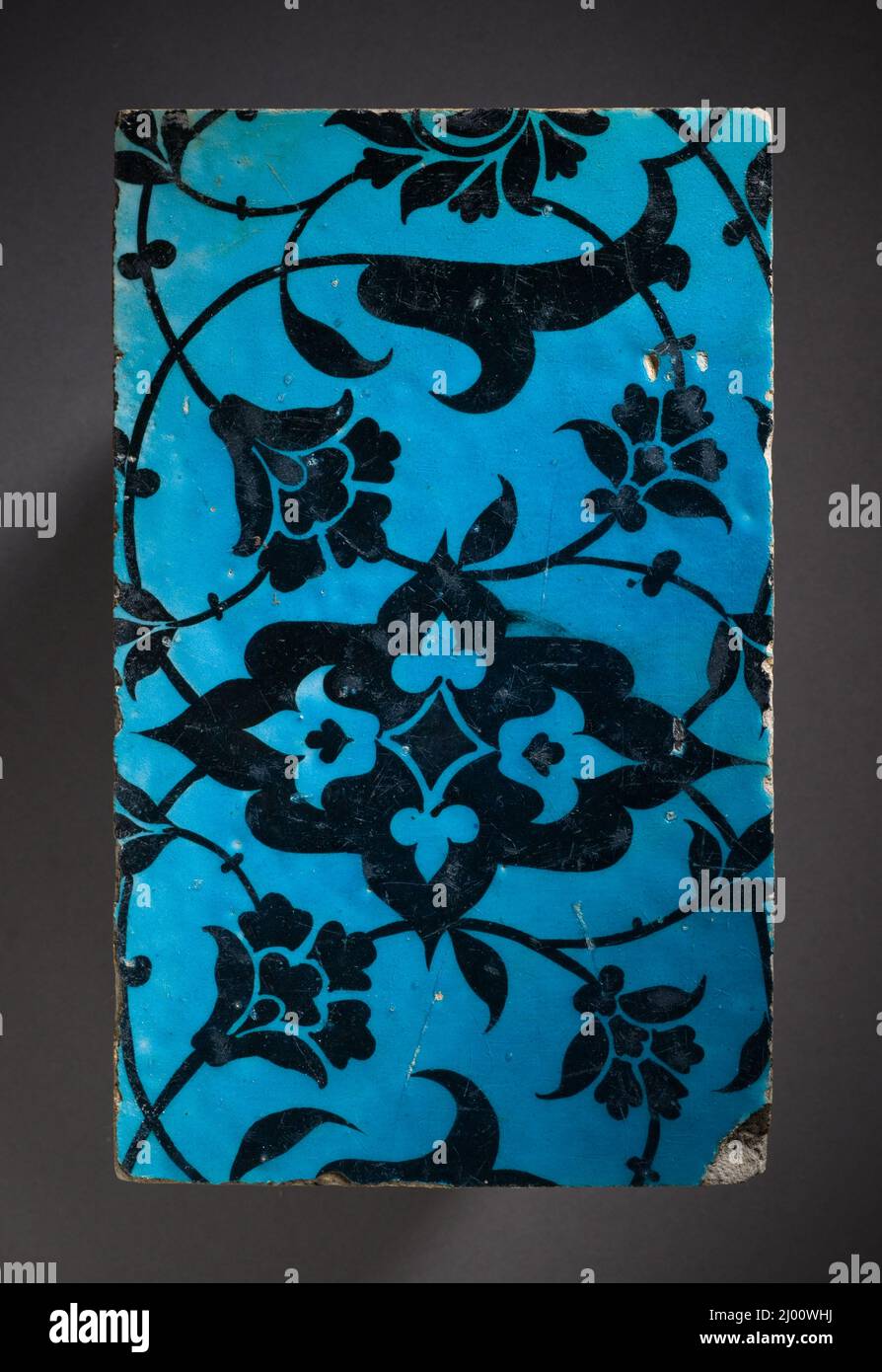 Tile. Syria, Damascus, 16th century. Ceramics. Fritware, underglaze ...