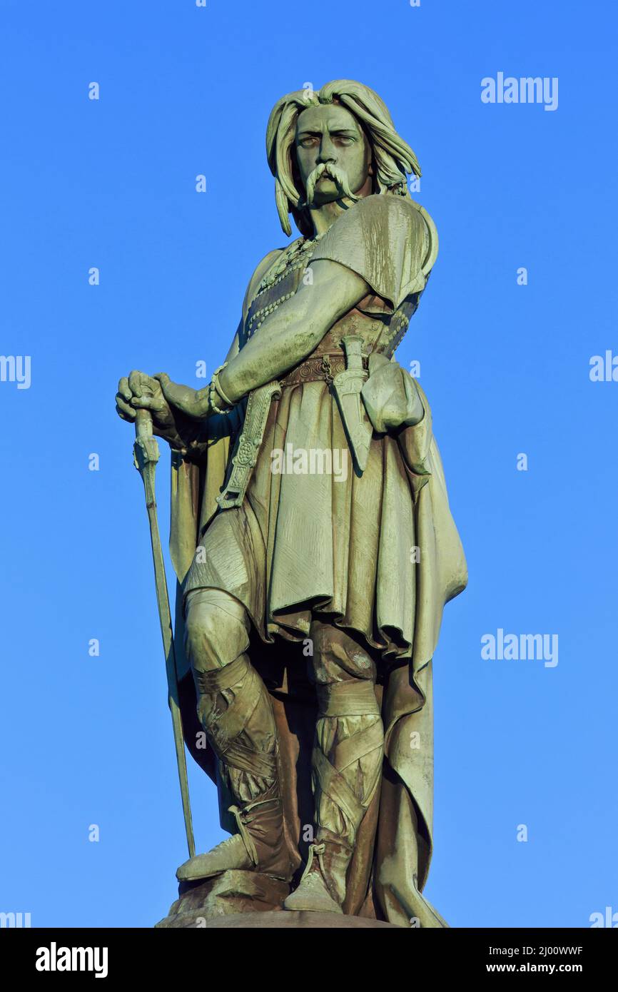 Monument to Vercingetorix, chieftain of the Gallic tribe of the Arverni ...