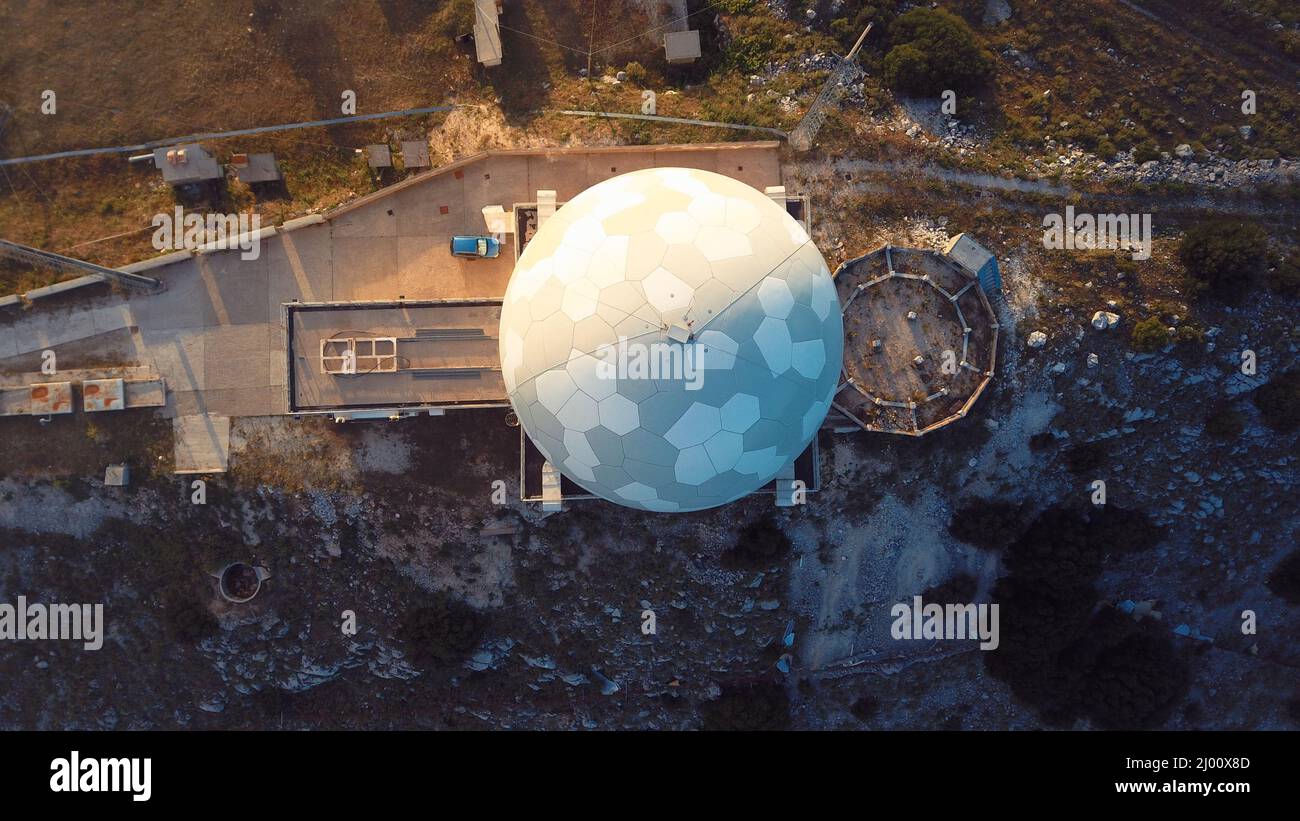 Closeup of a Military radar dome in Greece Stock Photo - Alamy