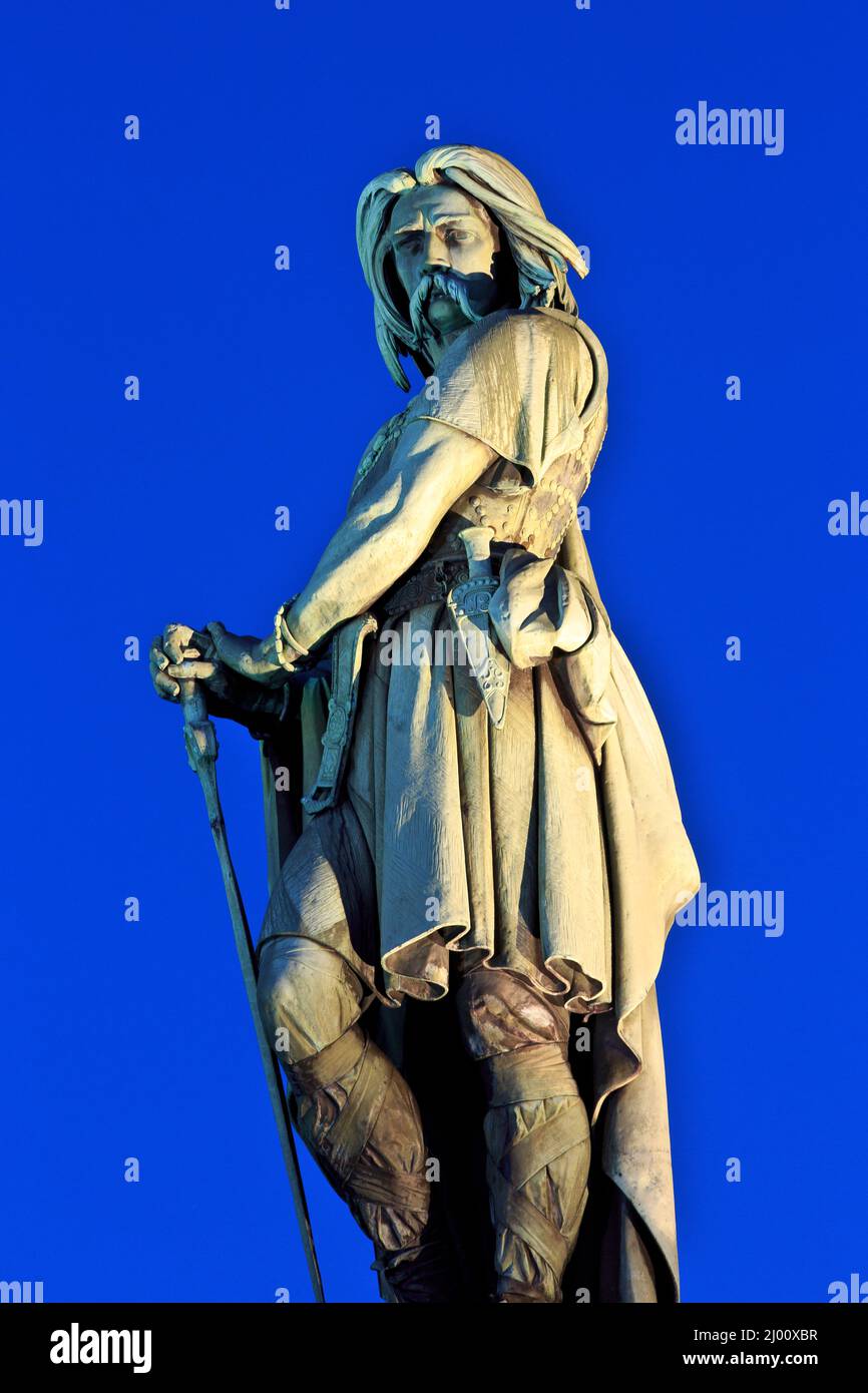 Monument to Vercingetorix, chieftain of the Gallic tribe of the Arverni ...