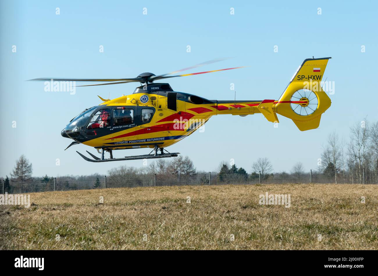 HEMS helicopter taking off Stock Photo - Alamy