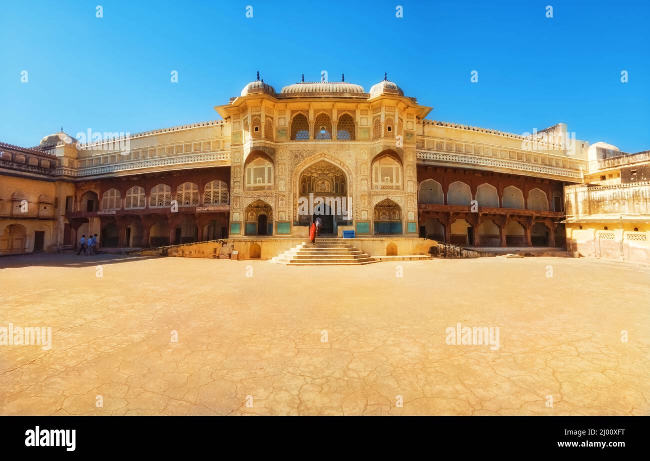 The courtyard of Ganesh Pol, within the grounds of Amber Fort, near ...
