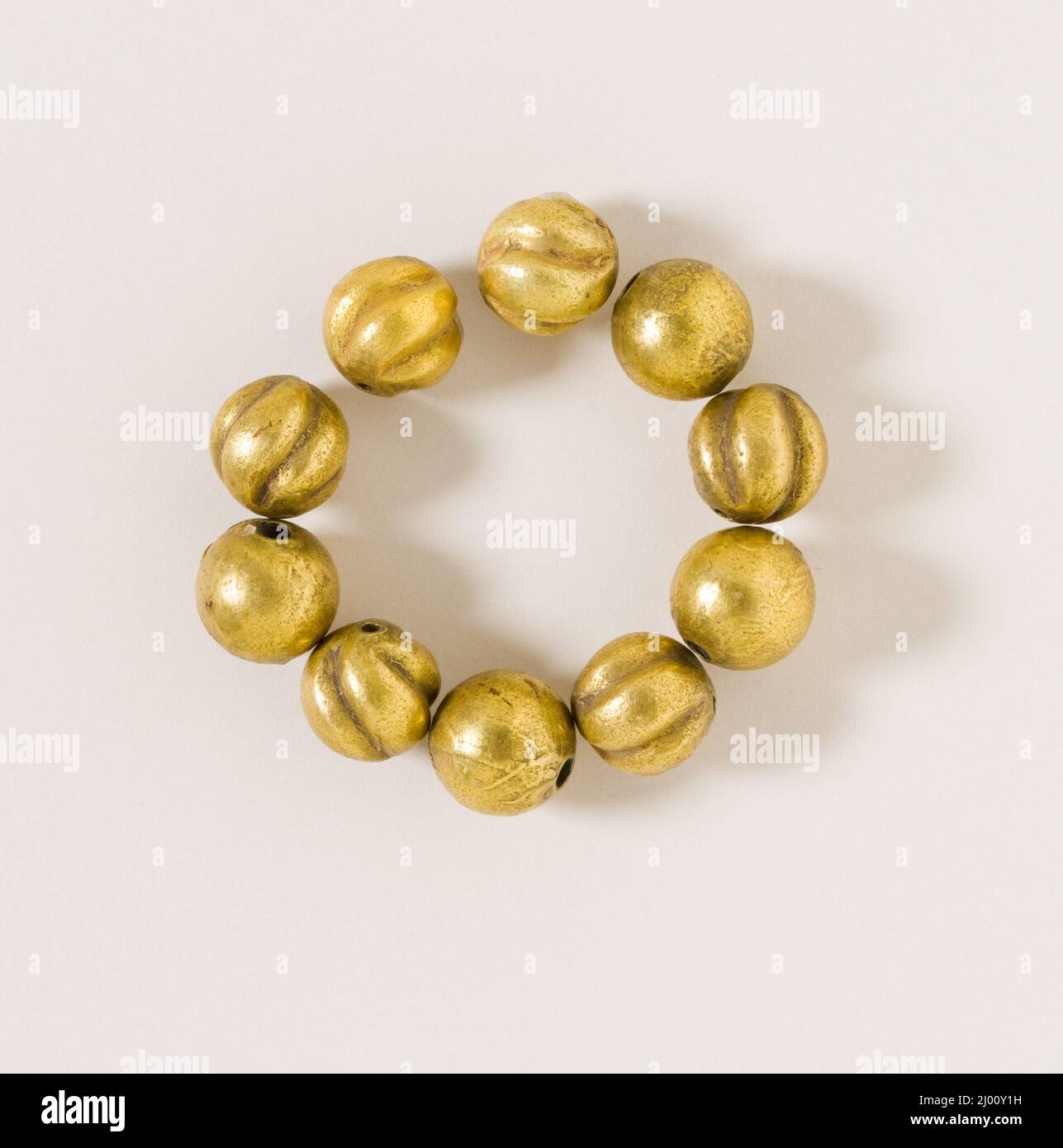 String of Ten Spherical Beads. Mexico, Western Oaxaca or Puebla, Mixtec ...