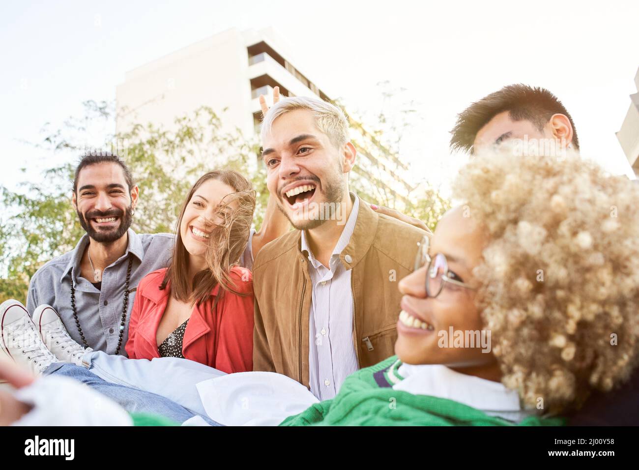 Happy millennials hi-res stock photography and images - Alamy
