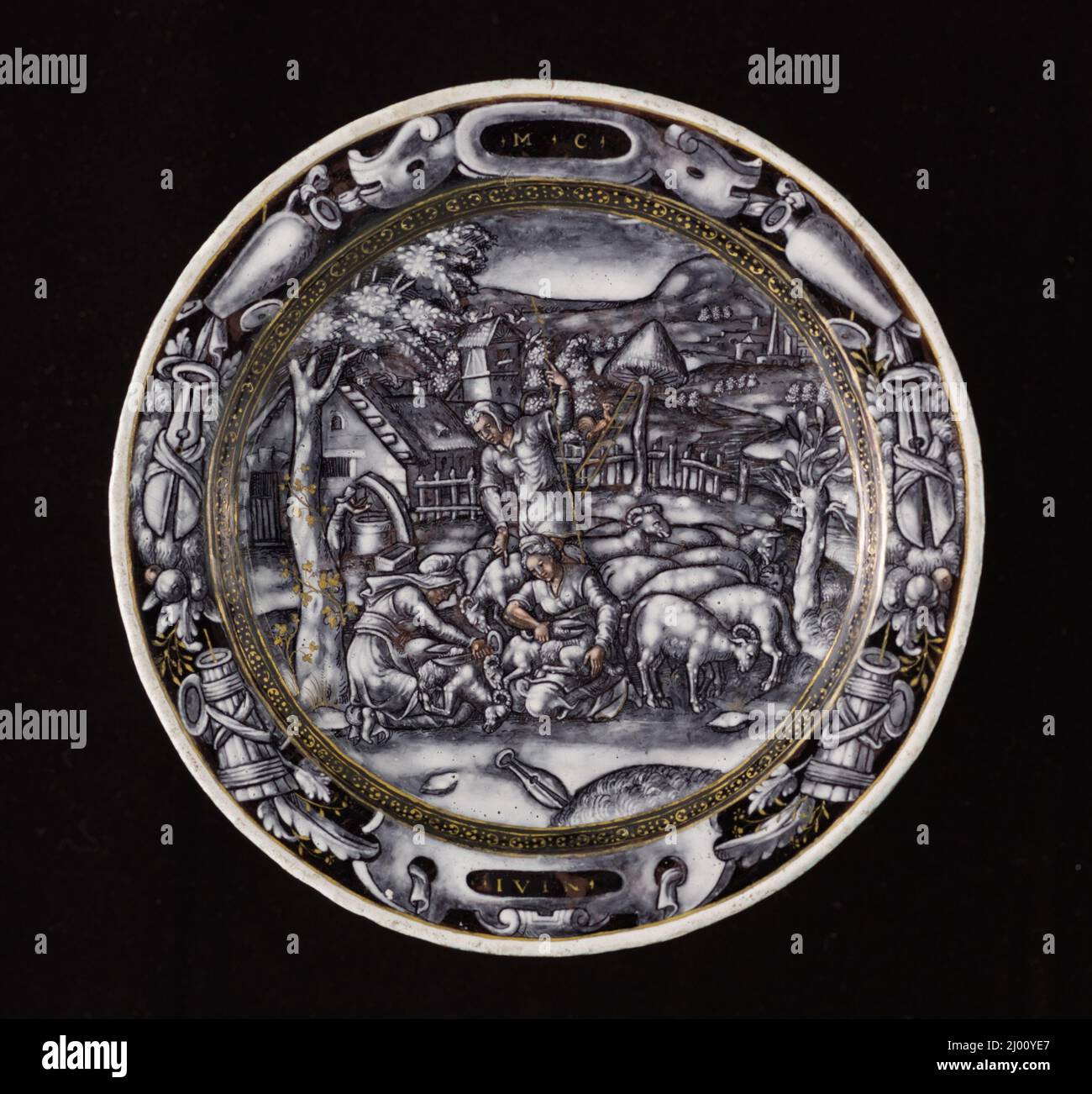 Calendar Plate for June (Sheepshearing). Martial Courteys (France ...