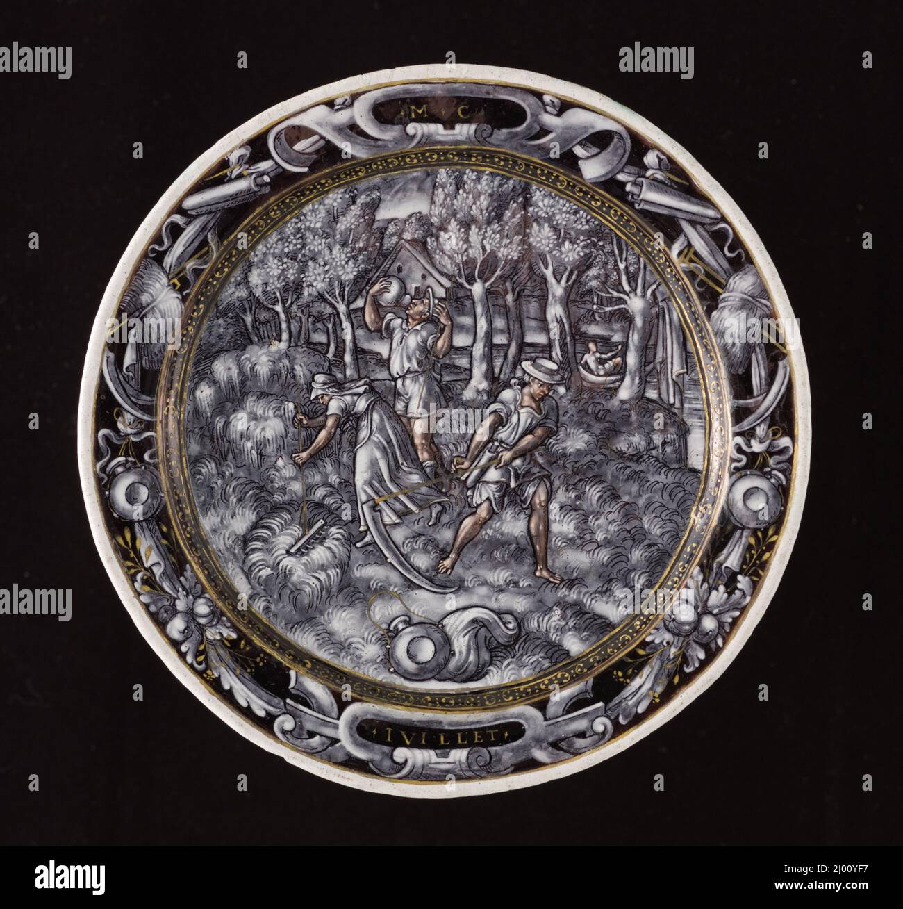 Calendar Plate for July (Mowing). Martial Courteys (France, Limoges ...