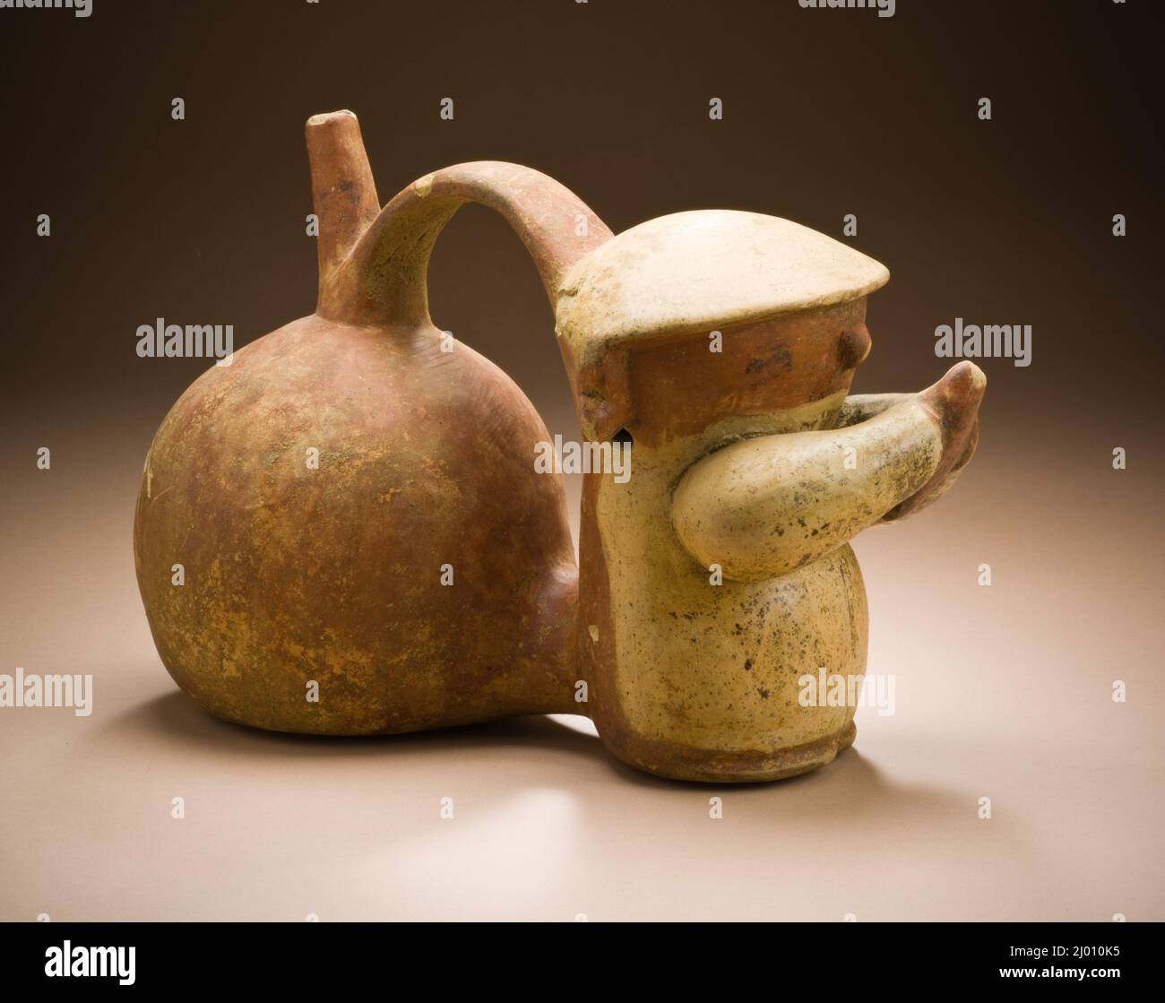 Double-Chambered Vessel with Strap Handle and Spout. Colombia, Valle ...