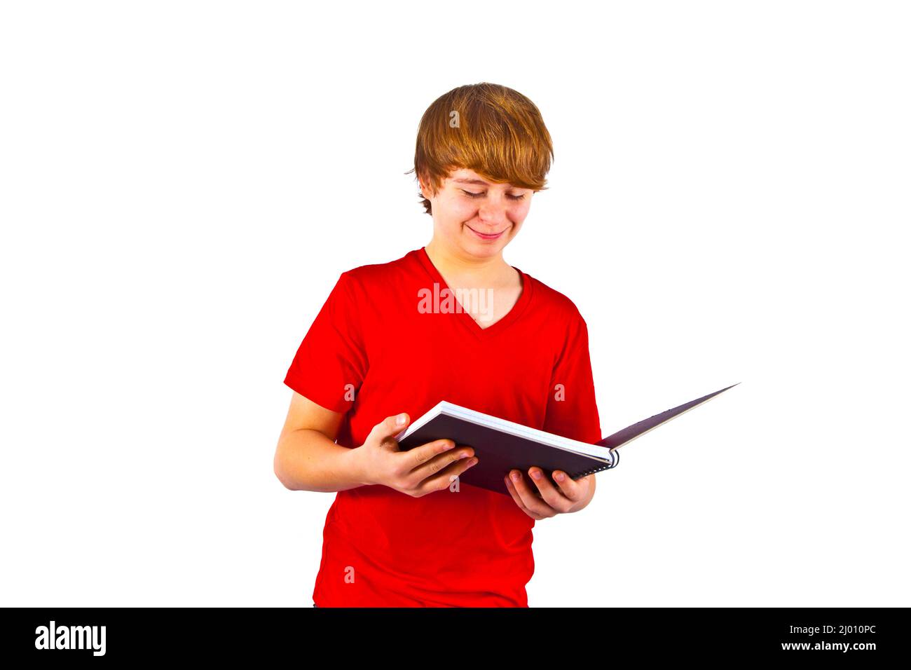 smart boy reading in a book Stock Photo - Alamy