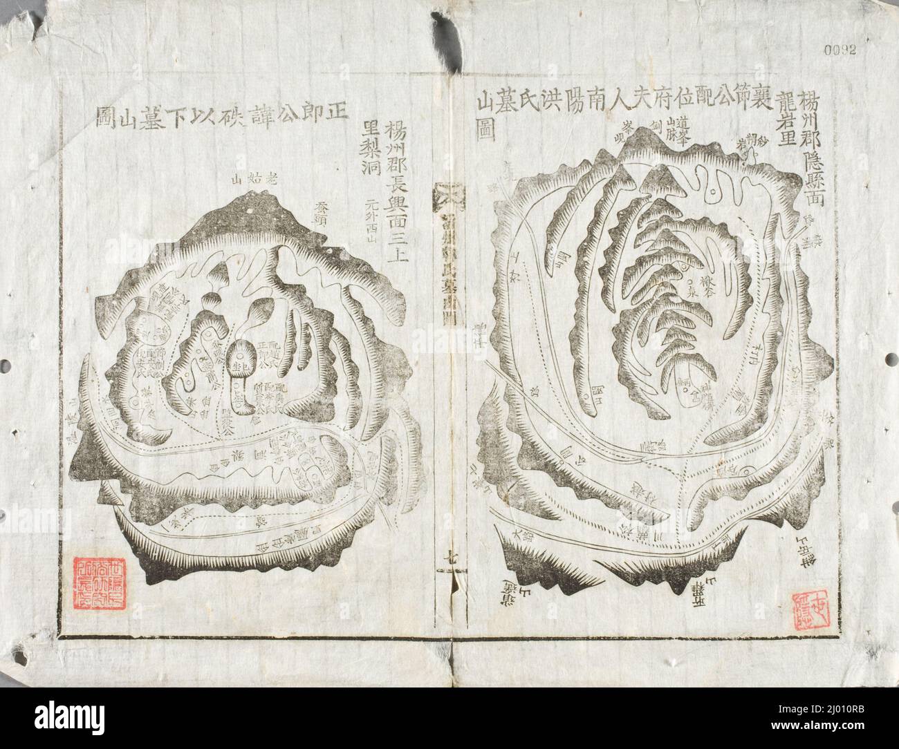 Map of Ancestral Burial Sites of the Han Family from Chonju. Korea ...