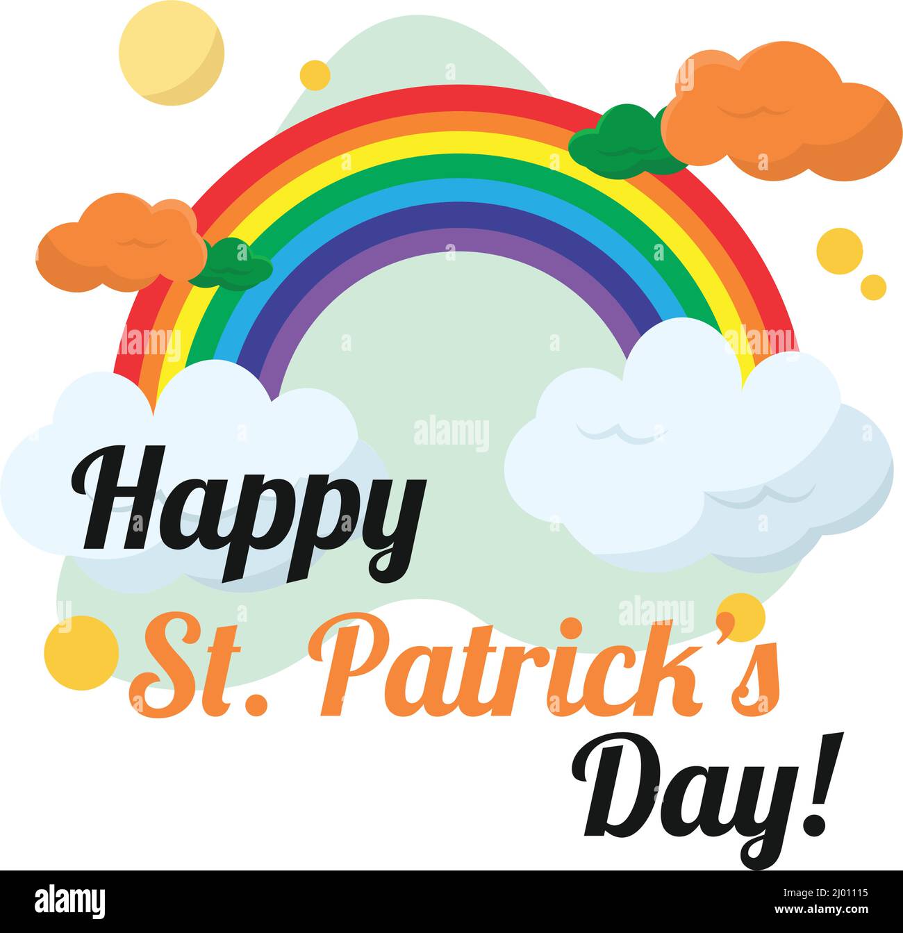 Isolated rainbow between clouds Saint patrick day Vector illustration ...