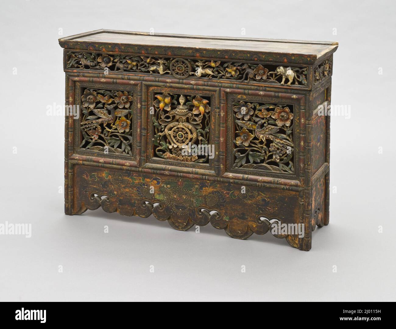 Altar Table with Auspicious Symbols Stock Photo - Alamy