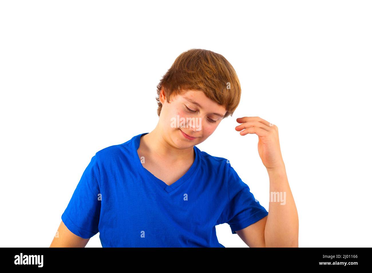 smart happy young boy posing in studio Stock Photo - Alamy
