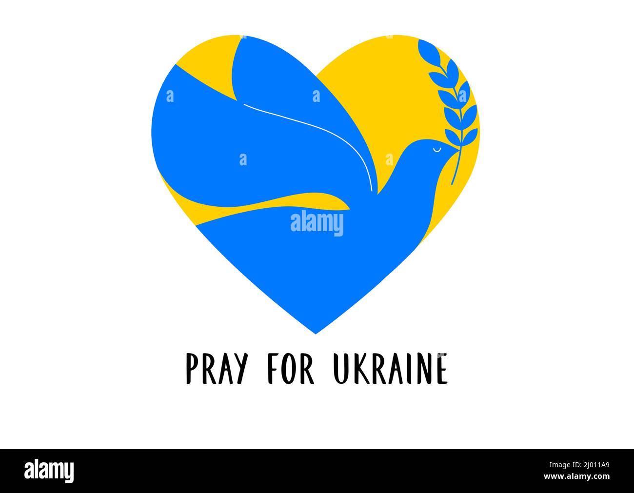 Flying bird, dove as a symbol of peace. Support Ukraine, Stand with ...