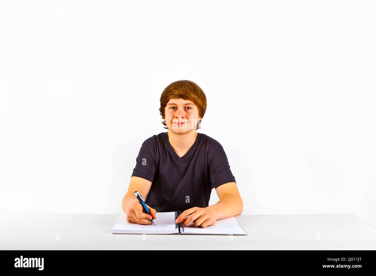 cute pupil doing homework for school Stock Photo - Alamy