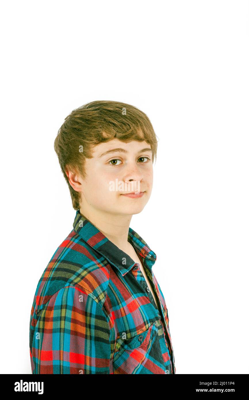 happy friendly teenage boy shows friendly gesture Stock Photo - Alamy