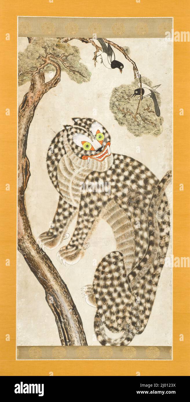 Tiger, Magpies and Pine. Korea, Korean, Joseon dynasty, 1392-1910, 19th ...