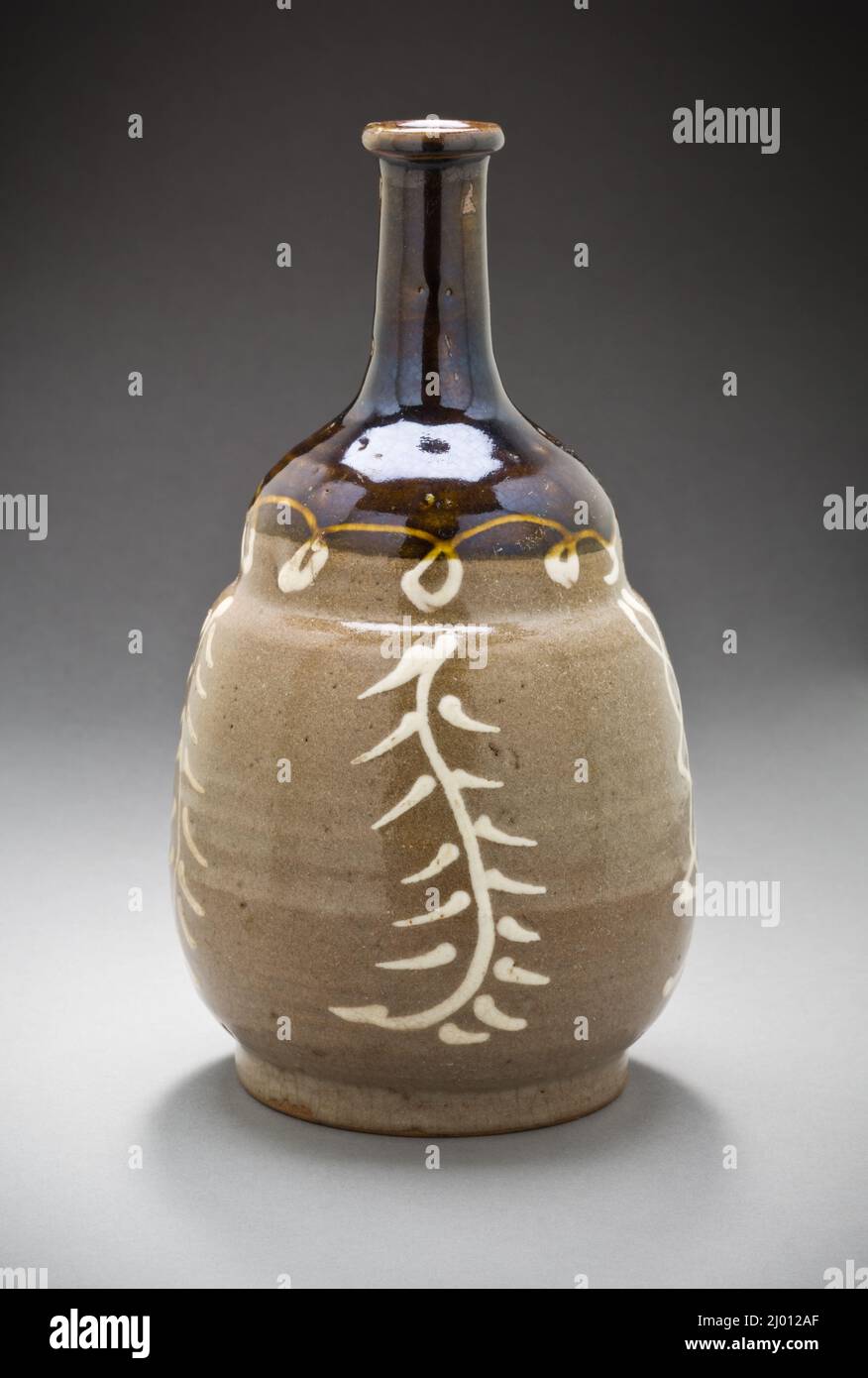 Tea Whisk Form Sake Bottle with Wisteria Design. Japan, Edo period ...