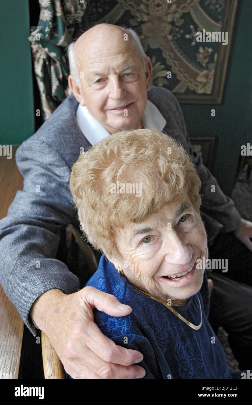 Older couple at family reunion gathering, him 83 and her 88 Stock Photo ...