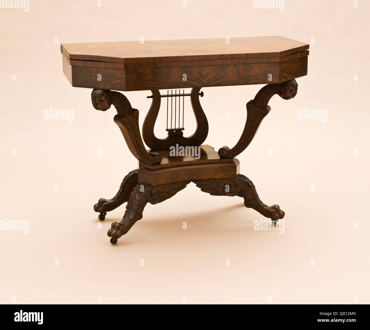Lyre based card table with lion supports hi-res stock photography and ...