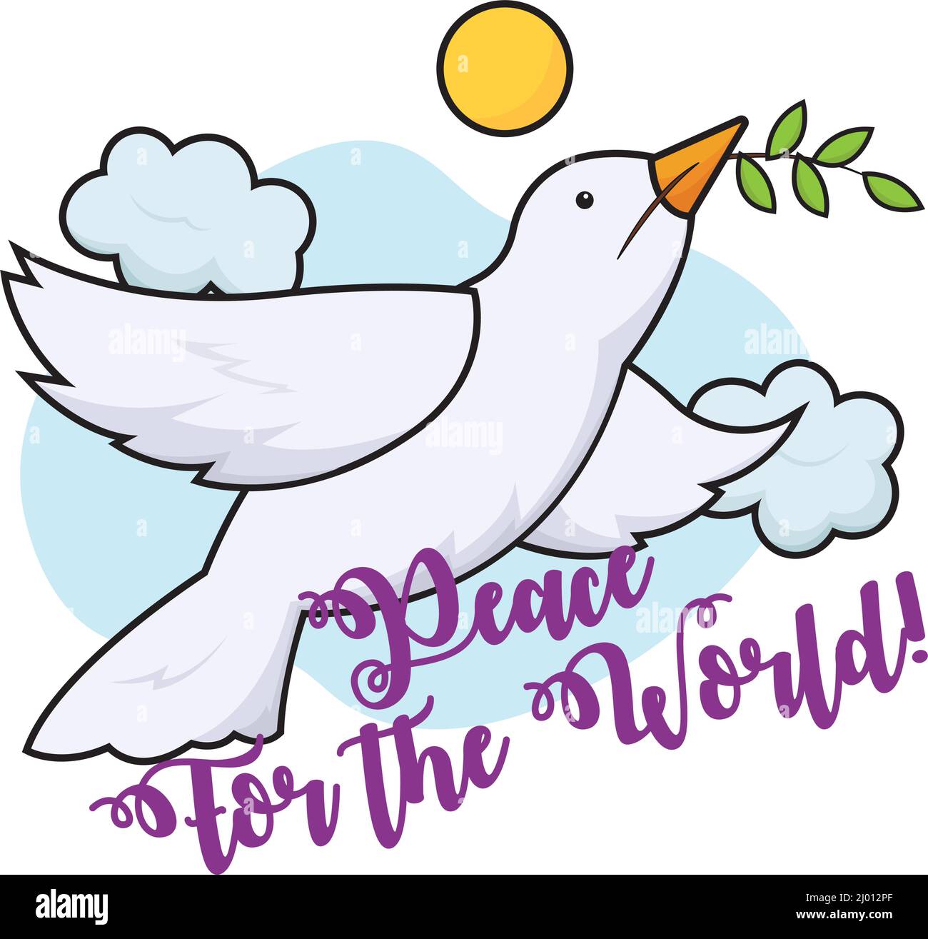 Isolated pigeon cartoon with a laurel World peace Vector Stock Vector ...