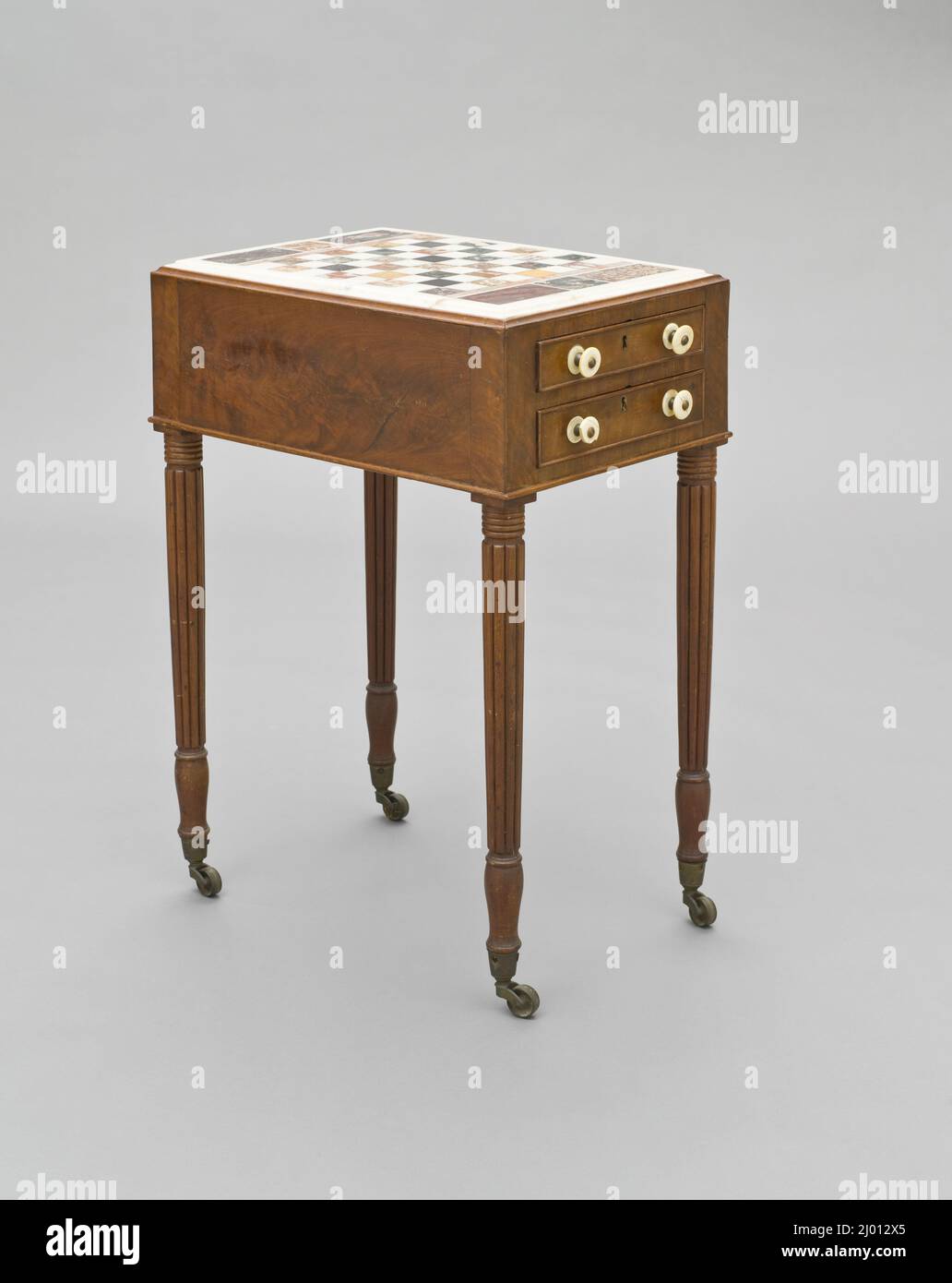 Gaming Table with Marble Gameboard and Reeded Legs Stock Photo - Alamy