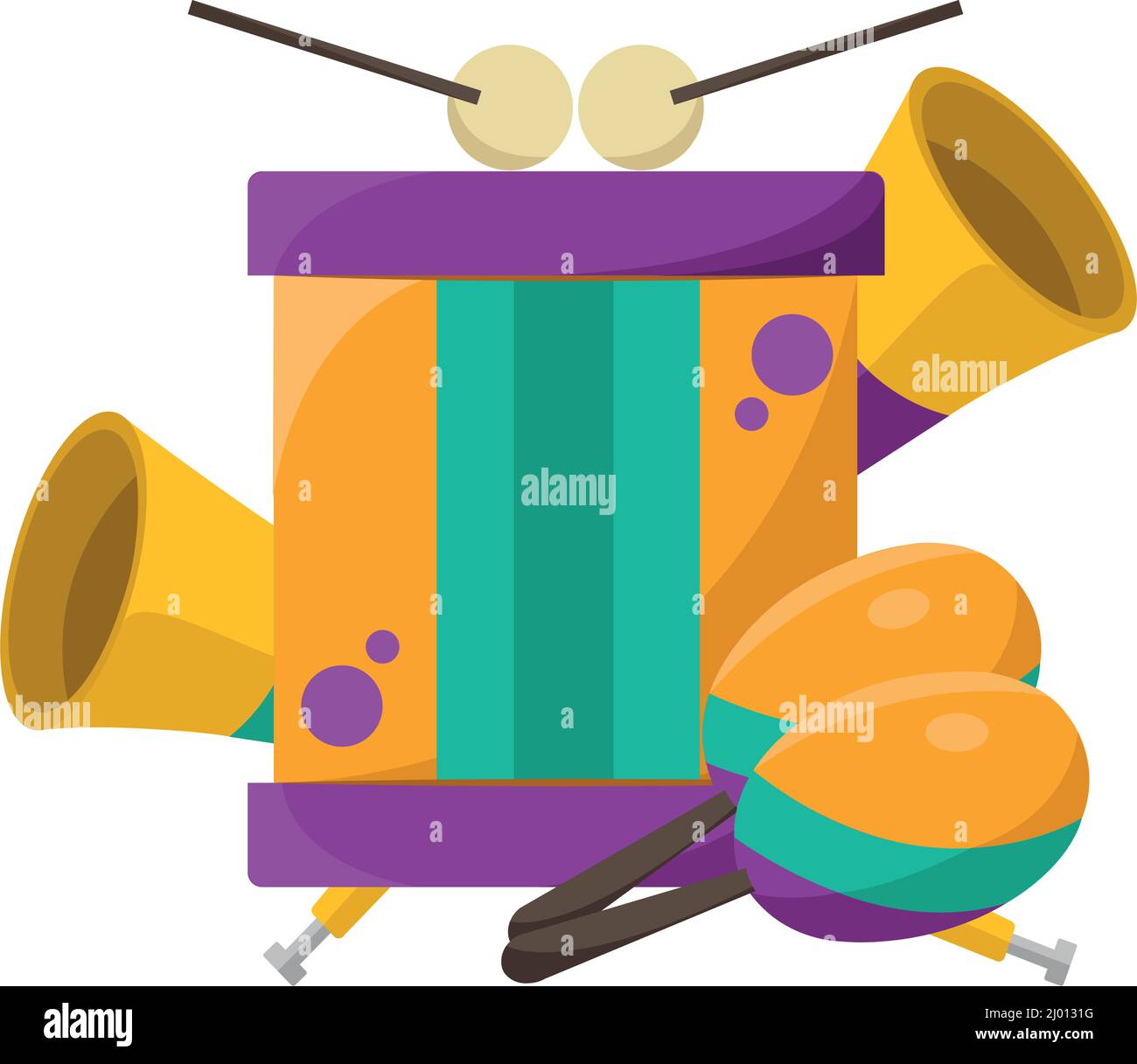Isolated group of carnival musical instruments Vector Stock Vector ...