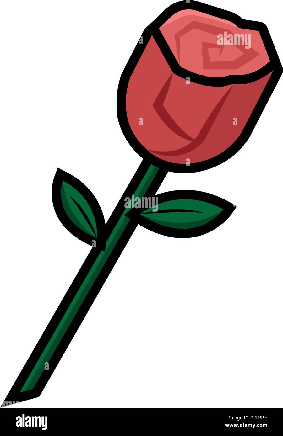 Isolated red rose flower cartoon icon Vector Stock Vector Image & Art ...