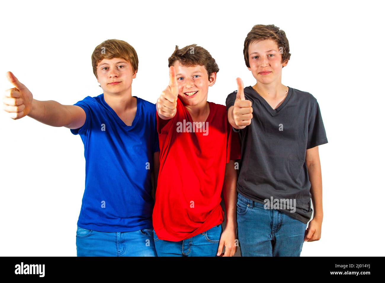 three happy joyful friends enjoy life Stock Photo - Alamy