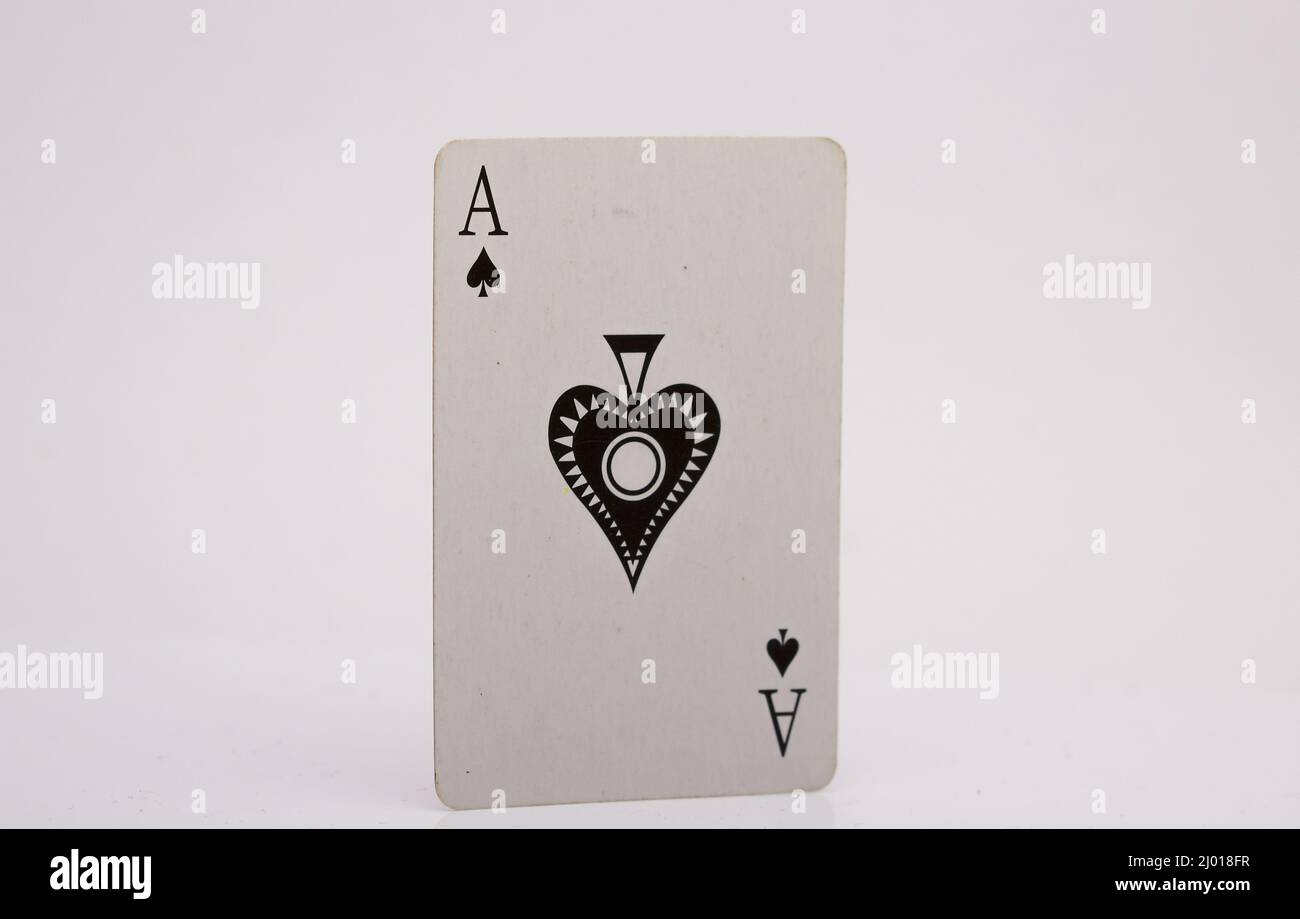 Ace card isolated on a white background Stock Photo - Alamy