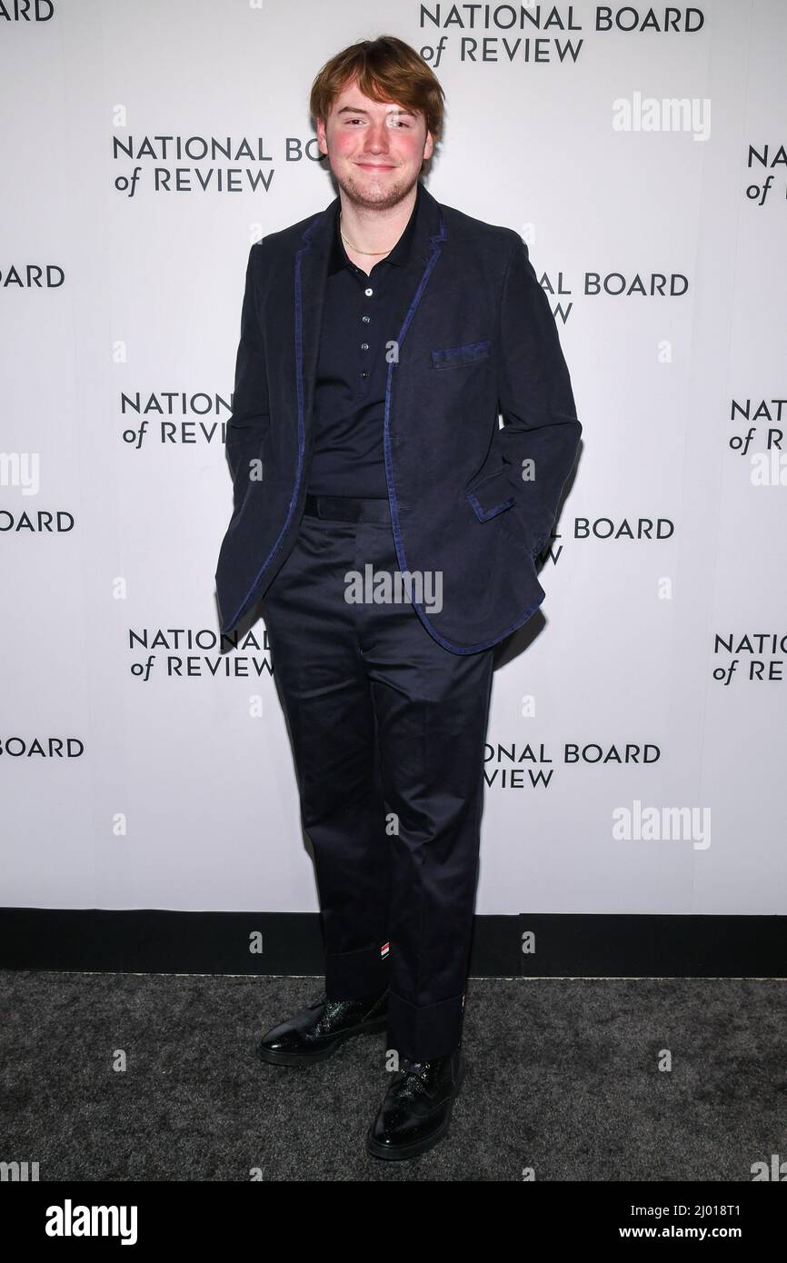 Cooper Hoffman walking on the red carpet during the National Board of ...