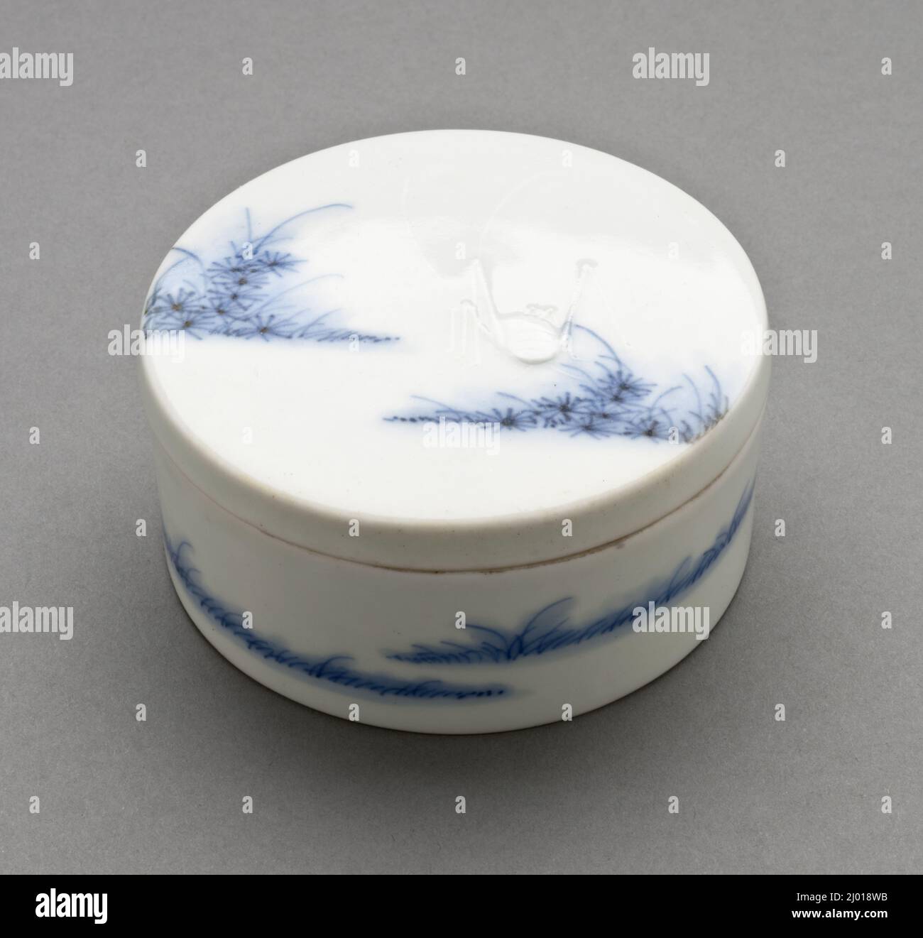 Incense Box with Design of Cricket and Autumn Grasses. Japan, mid-late ...