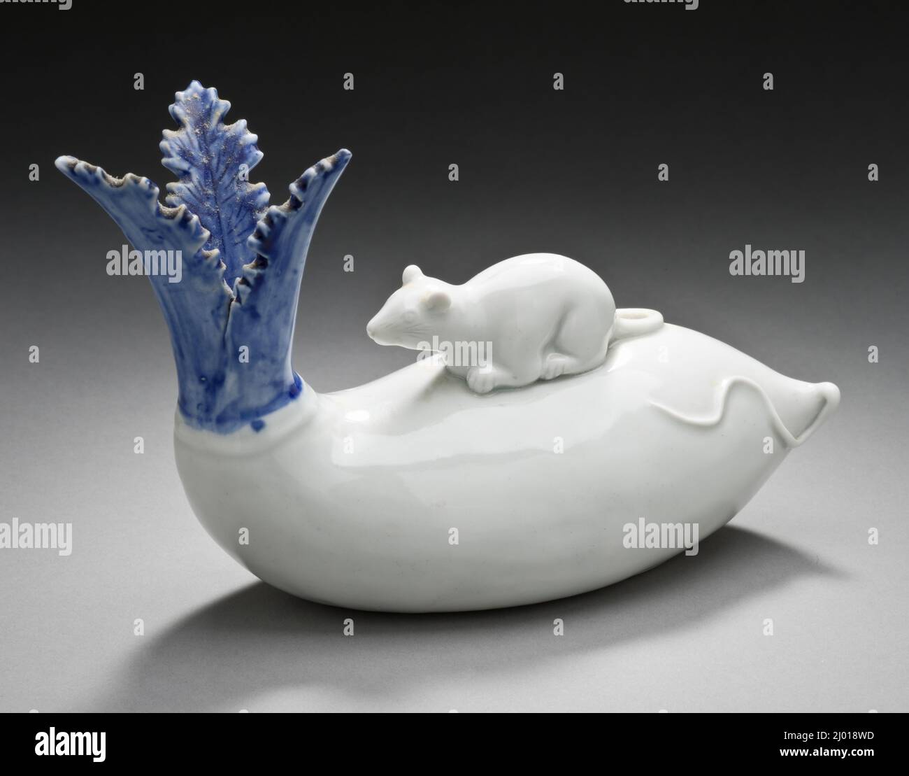 Okimono in the Form of a Rat on a Daikon. Japan, 19th century. Ceramics ...