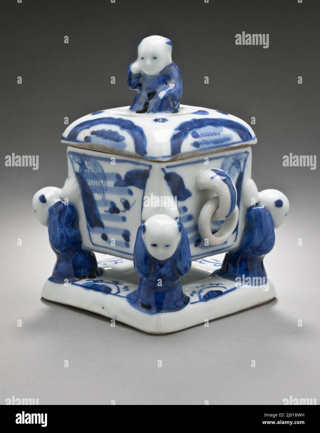 Censer with Landscape Design Supported by Chinese Boys. Japan, late ...