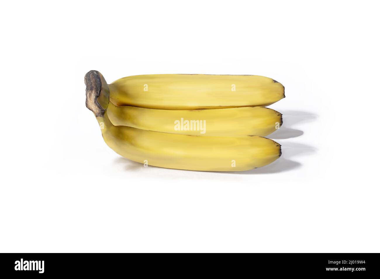 High angle shot of a bunch of bananas isolated on a white background ...
