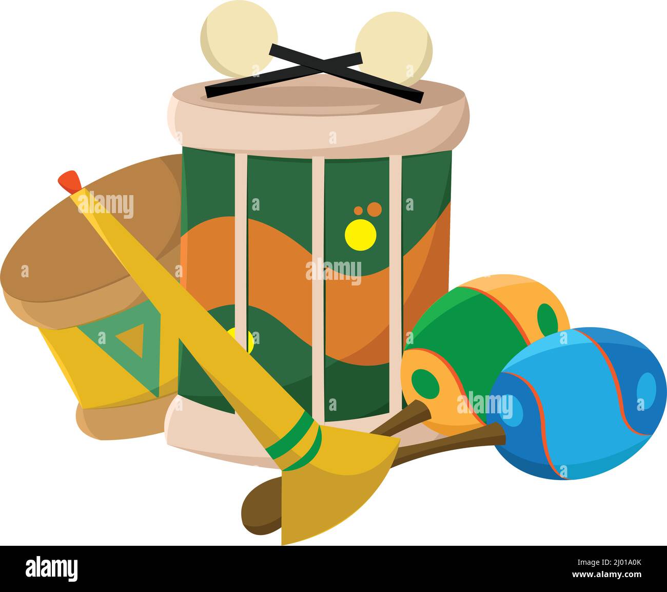 Isolated group of carnival musical instruments Vector Stock Vector ...