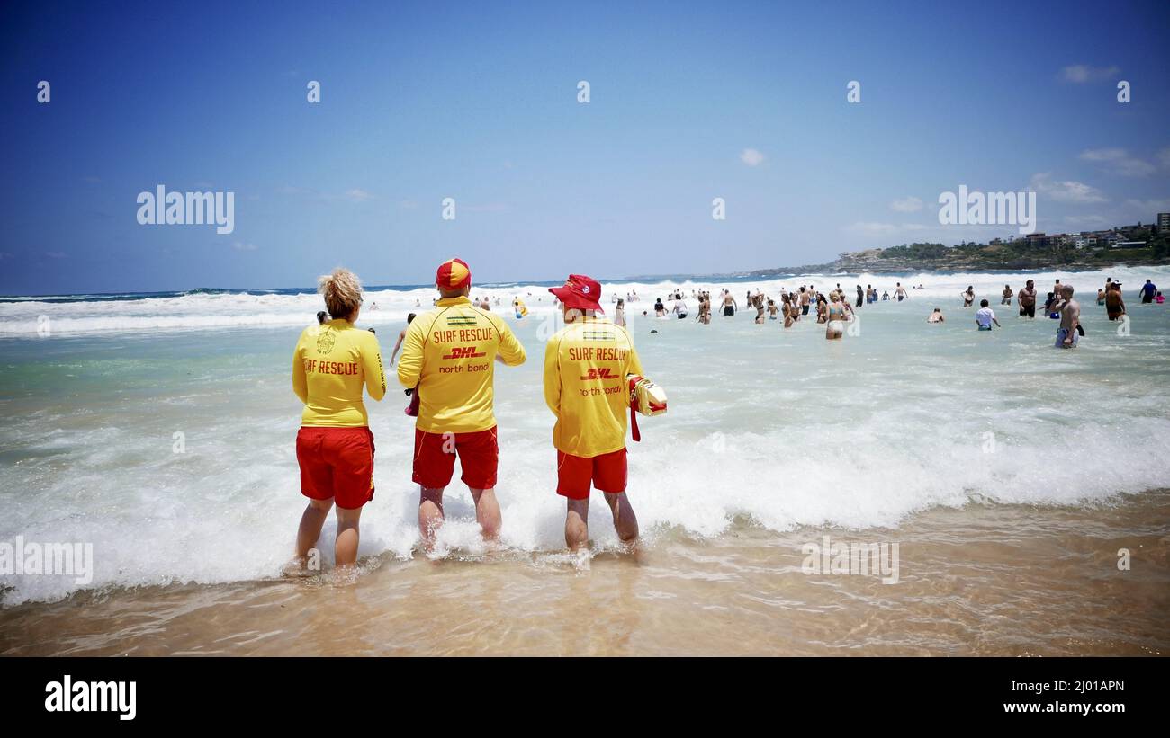 Group of young men enjoying their summertime in the coast of Bondi ...