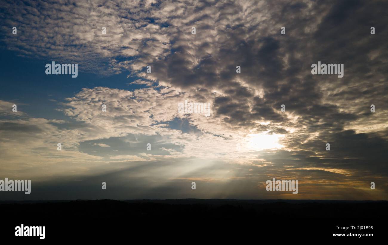 Beautiful view of the horizon with a sunrise sky background Stock Photo ...