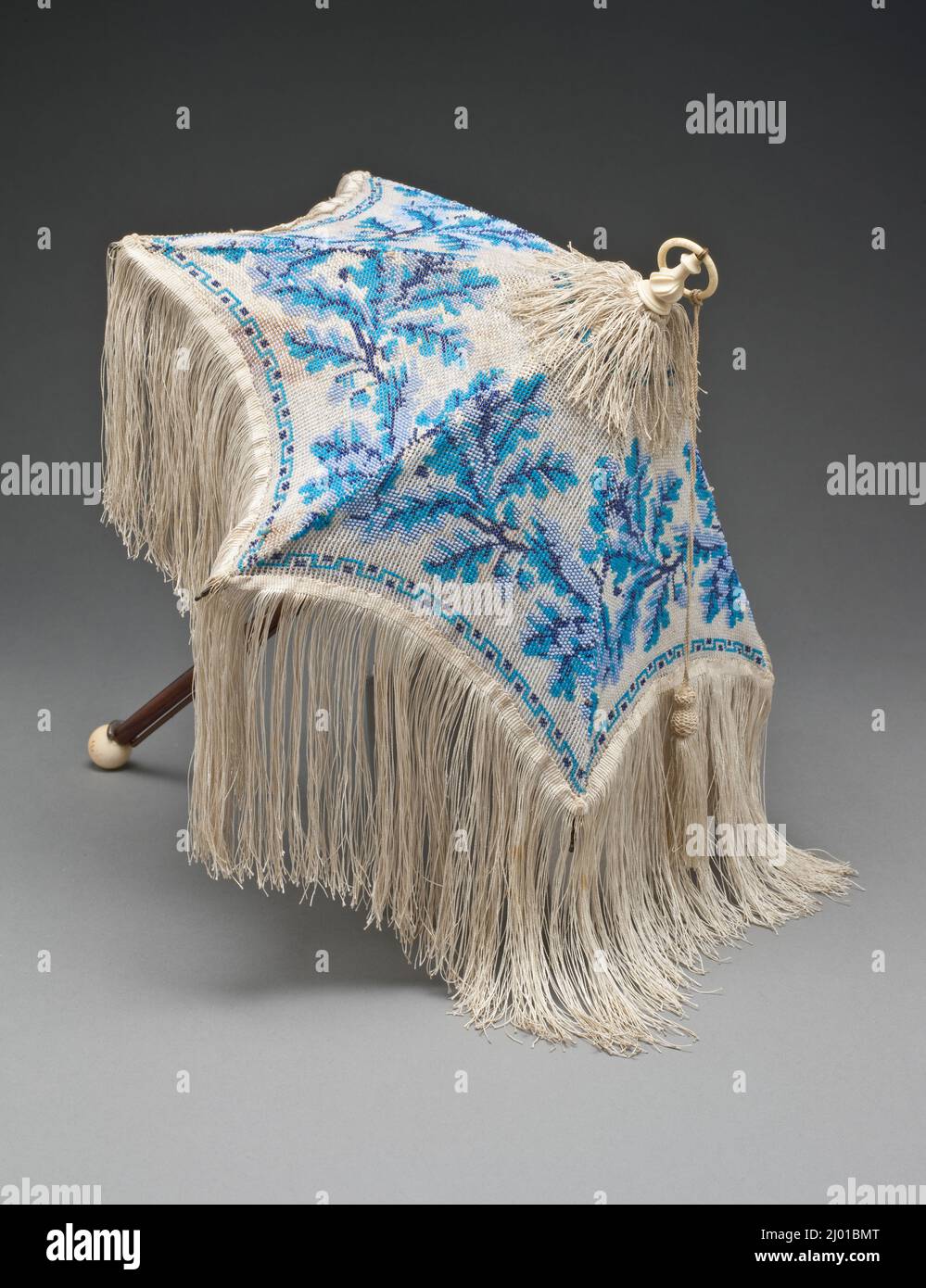 Woman's Parasol. England, circa 1840. Costumes. Silk knit with glass ...