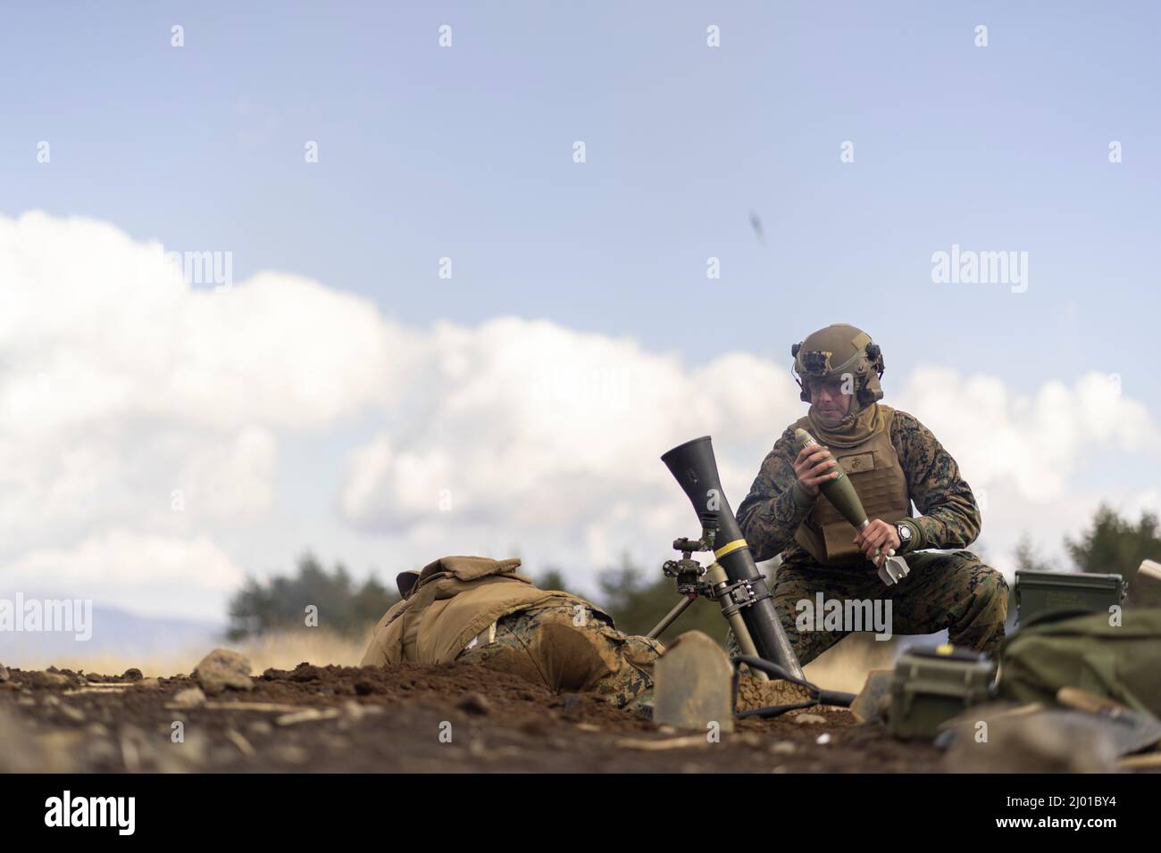 U.S. Marine Corps Lance Cpl. Dagan McCombs, a mortarman with 1st ...