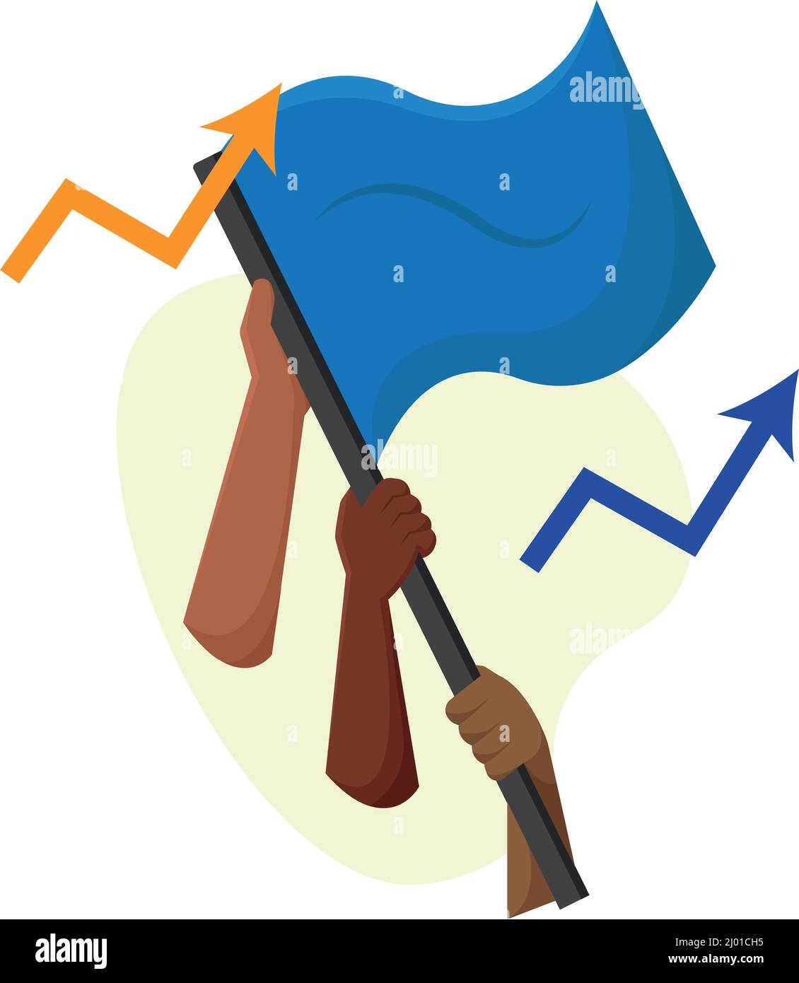 Group of hands holding a flag Business teamwork concept Vector Stock ...