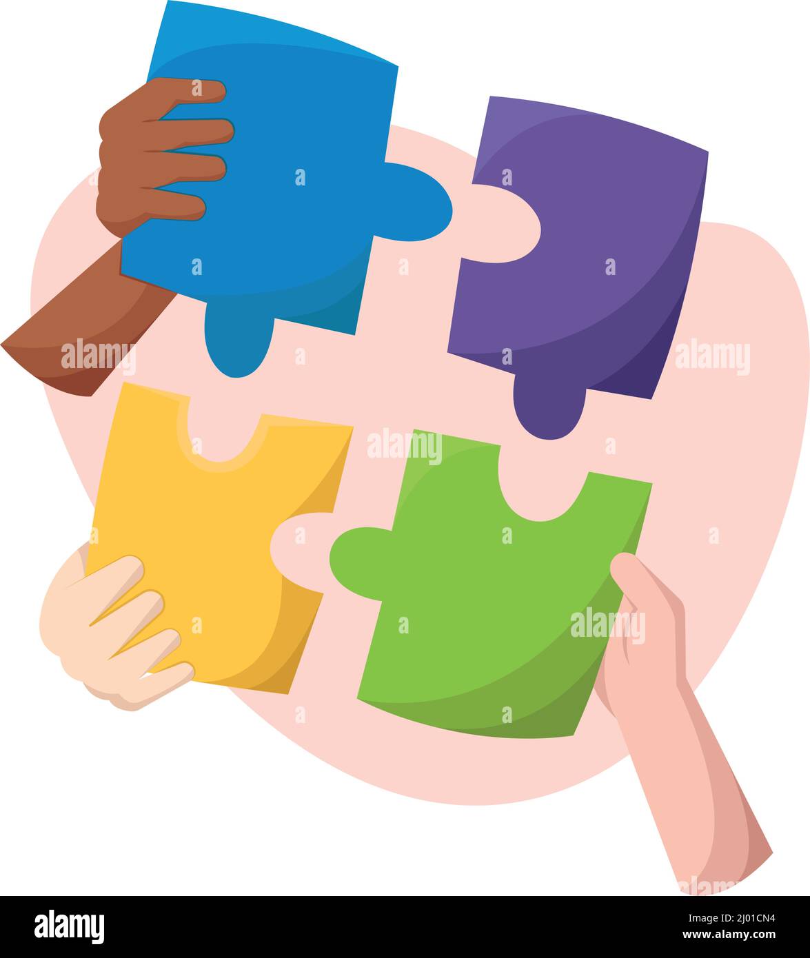 Group of hands holding pieces of a puzzle Business teamwork concept ...
